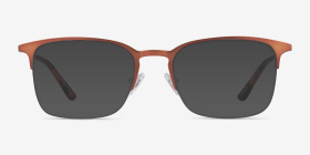 Owen Rectangle Coffee Semi Rimless Eyeglasses | Eyebuydirect
