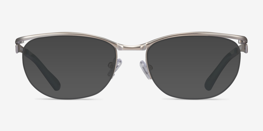 Commerce Cat Eye Silver Gray Semi Rimless Eyeglasses | Eyebuydirect