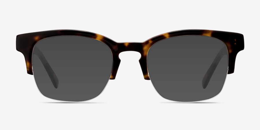 Luxe Square Tortoise Semi Rimless Eyeglasses | Eyebuydirect