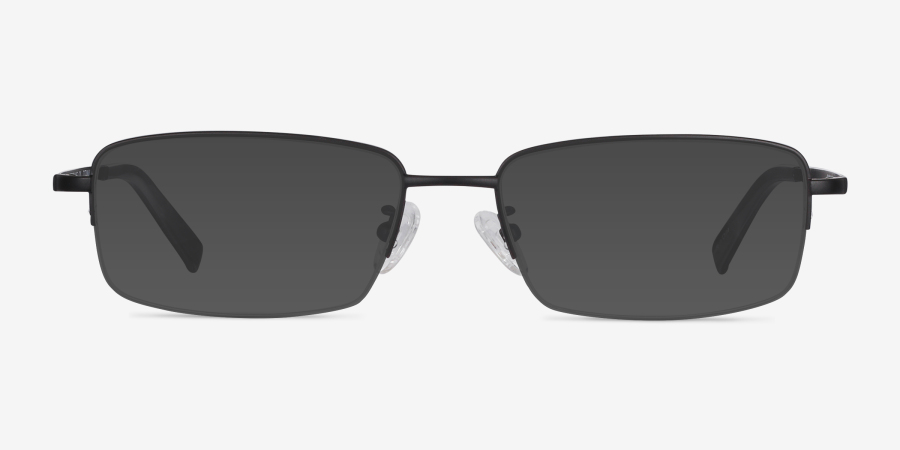 Remington Rectangle Black Semi Rimless Eyeglasses | Eyebuydirect