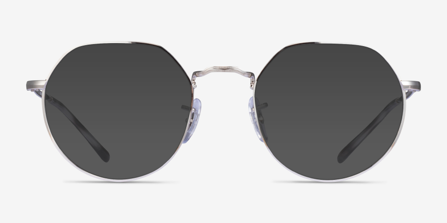 Ray-Ban RB6465 Jack - Geometric Silver Ivory Tortoise Frame Eyeglasses ...