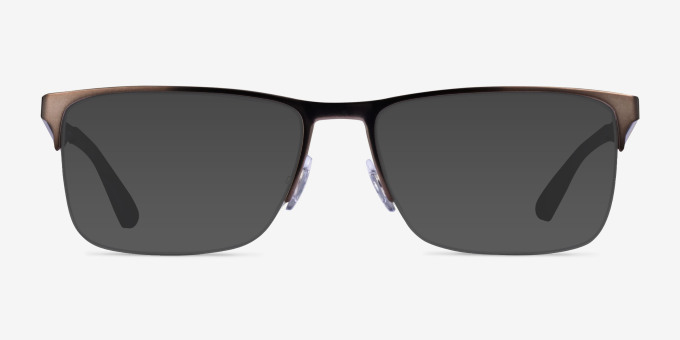 Ray-Ban RB6335 - Rectangle Matte Gunmetal Frame Eyeglasses | Eyebuydirect