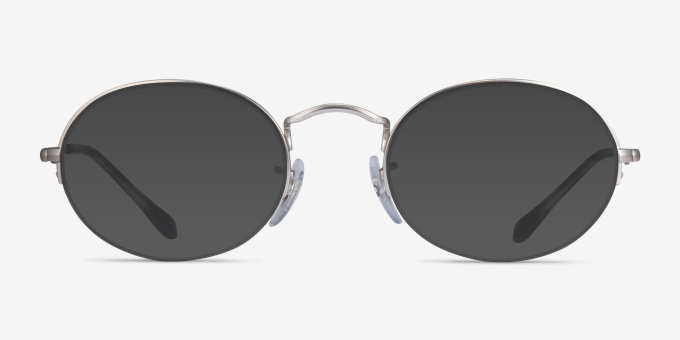 Ray-Ban RB6547 - Oval Matte Silver Frame Eyeglasses | Eyebuydirect Canada