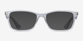 Ray-Ban RB7047 - Rectangle Clear & Gray Frame Eyeglasses | Eyebuydirect
