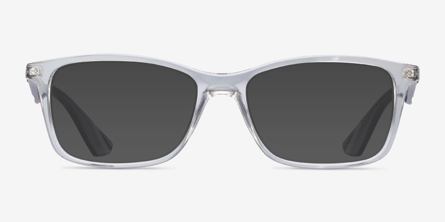Ray-Ban RB7047 - Rectangle Clear & Gray Frame Eyeglasses | Eyebuydirect ...