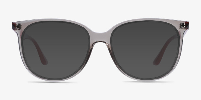 Ray-Ban RB4378V - Round Transparent Gray Frame Eyeglasses ...