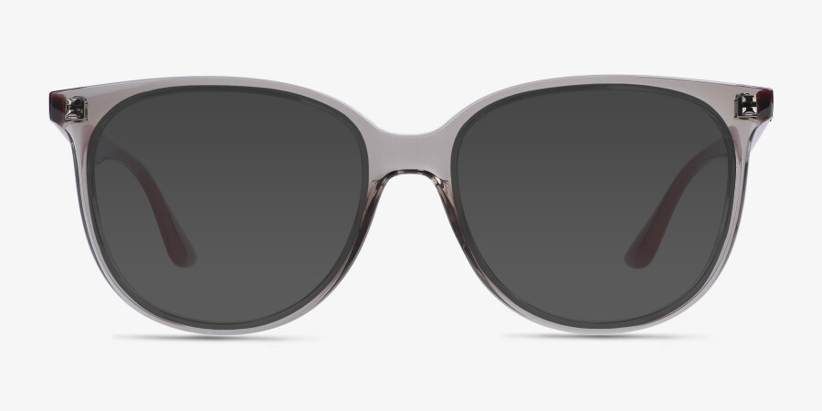 Ray-Ban RB4378V - Round Transparent Gray Frame Eyeglasses ...