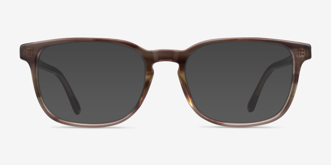 Ray-Ban RB5418 - Rectangle Striped Brown Green Frame Eyeglasses ...