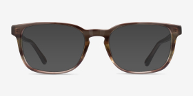 Ray-Ban RB5418 - Rectangle Striped Brown Frame Eyeglasses | Eyebuydirect