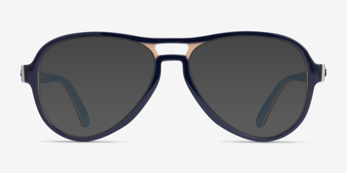 Ray-Ban RB4355V Vagabond - Aviator Blue Light Brown Frame Eyeglasses ...