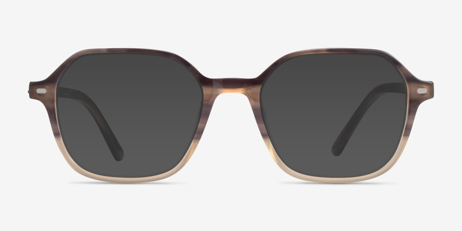 Ray-Ban RB5394 John - Square Gradient Brown Tortoise Frame Eyeglasses ...