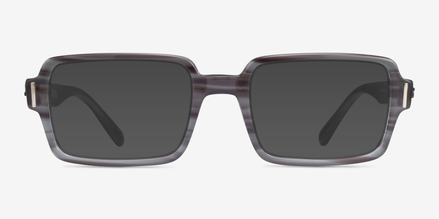 Ray-Ban RB5473 Benji - Rectangle Striped Gray Frame Eyeglasses ...