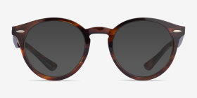 Ray-Ban RB7680V Larry - Round Striped Tortoise Frame Eyeglasses ...