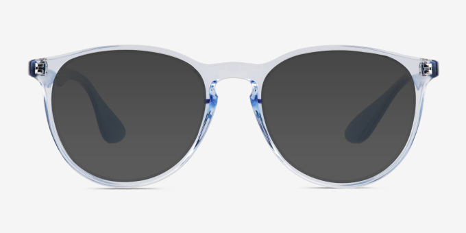 Ray-Ban RB7046 - Round Transparent Light Blue Frame Eyeglasses ...