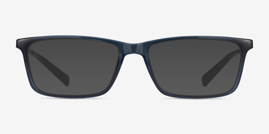 Armani Exchange AX3027 - Rectangle Matte Transparent Blue Frame Glasses ...