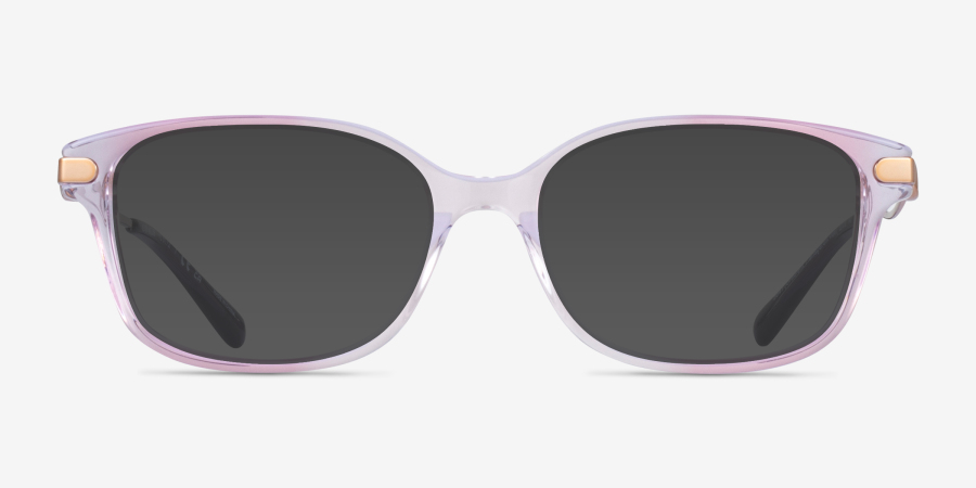 Coach HC6172 - Rectangle Gradient Transparent Purple Frame Glasses For ...