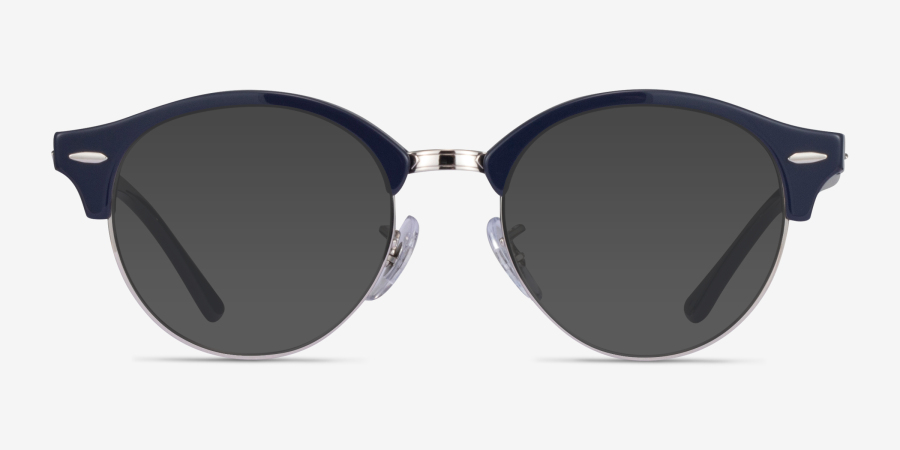 Ray-Ban RB4246V Clubround - Browline Navy Silver Frame Eyeglasses ...