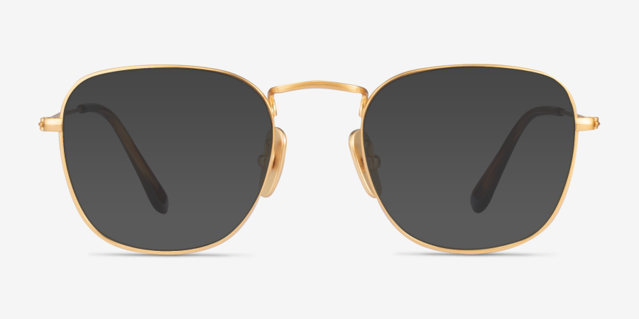Ray-Ban RB8157V Frank - Square Golden Frame Eyeglasses | Eyebuydirect ...