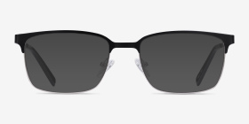 Manchester Rectangle Black Silver Full Rim Eyeglasses | Eyebuydirect Canada