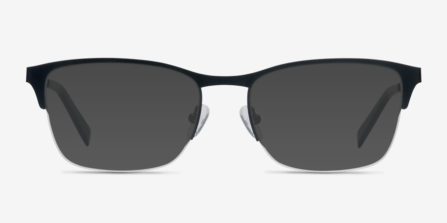 Time Rectangle Navy Semi Rimless Eyeglasses | Eyebuydirect