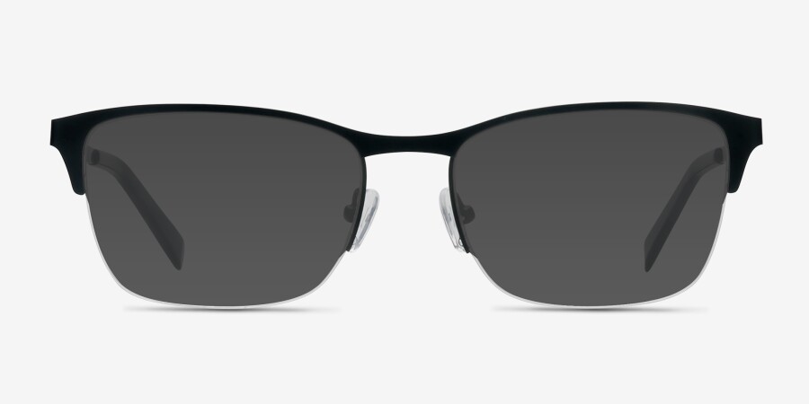 Time Rectangle Black Semi Rimless Eyeglasses | Eyebuydirect Canada