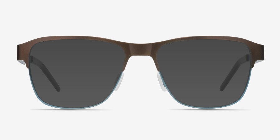 Python Rectangle Matte Brown Full Rim Eyeglasses | Eyebuydirect