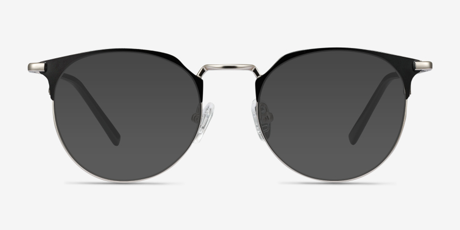 Veronica Round Black Silver Glasses for Women | Eyebuydirect