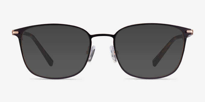 River Rectangle Black Rose Gold Full Rim Eyeglasses Eyebuydirect Canada