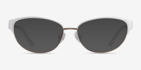 Experience Cat Eye White Gold Glasses for Women | Eyebuydirect