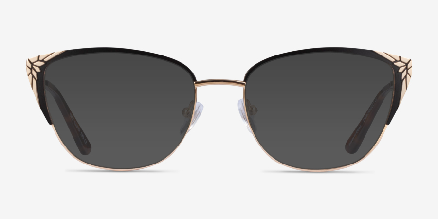 Ines Cat Eye Black Gold Glasses for Women | Eyebuydirect Canada