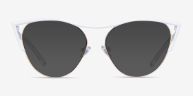 Mau Cat Eye White Gold Glasses for Women | Eyebuydirect