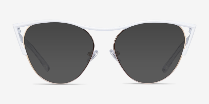 Mau Cat Eye White Gold Glasses for Women | Eyebuydirect
