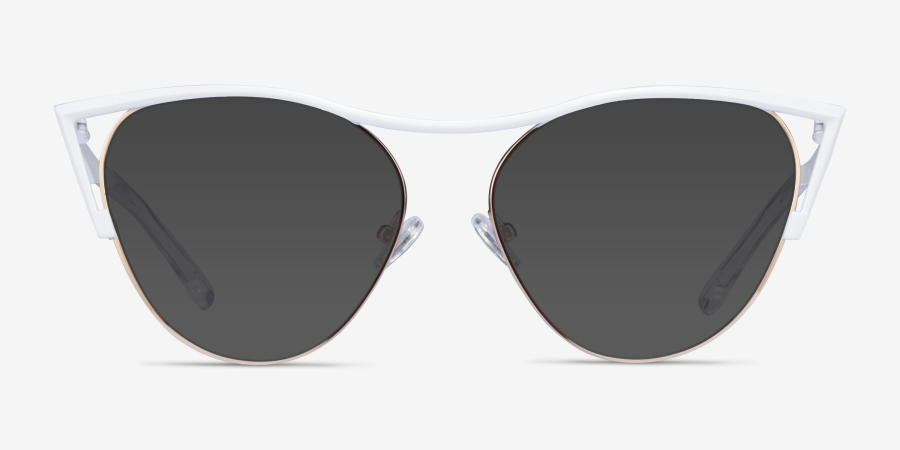 Mau Cat Eye White Gold Glasses for Women | Eyebuydirect