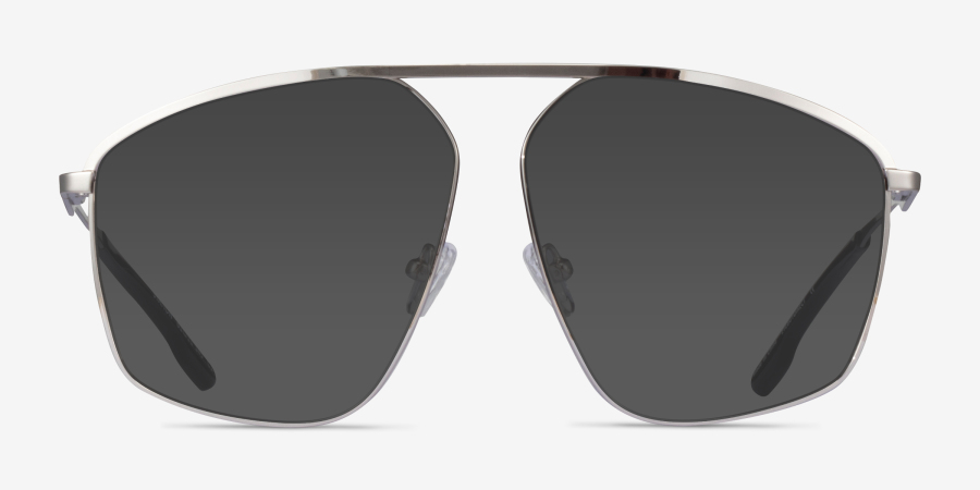 Station Aviator Silver Full Rim Eyeglasses | Eyebuydirect