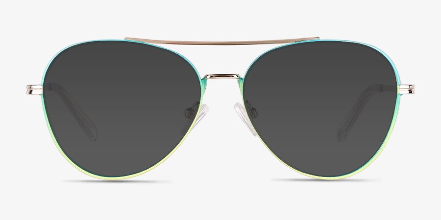 Sparkle Aviator Gradient Blue Full Rim Eyeglasses | Eyebuydirect