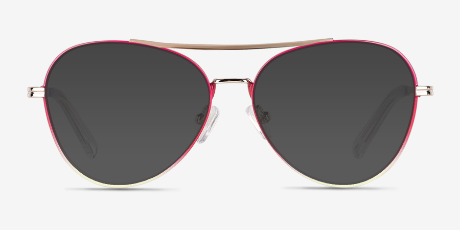 Sparkle Aviator Gradient Red Full Rim Eyeglasses | Eyebuydirect