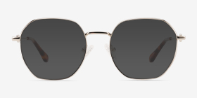 Aiko Geometric Shiny Gold Full Rim Eyeglasses | Eyebuydirect