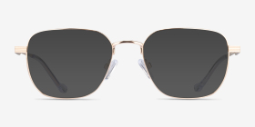 Shiloh Square Shiny Gold Glasses for Men | Eyebuydirect