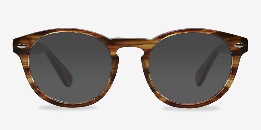 The Loop Oval Brown Striped Full Rim Eyeglasses | Eyebuydirect