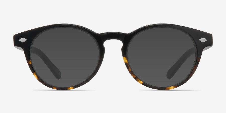 Concept Round Jet Amber Full Rim Eyeglasses | Eyebuydirect