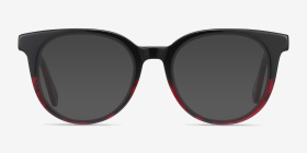 Rialto Round Black Red Glasses for Women | Eyebuydirect