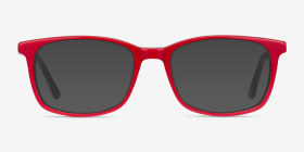 July Rectangle Red & Navy Full Rim Eyeglasses | Eyebuydirect