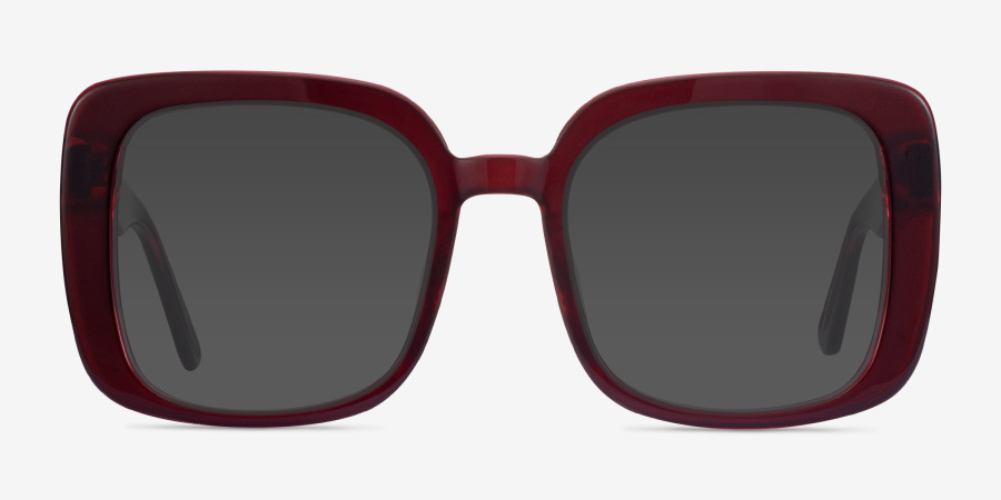 Heather Square Burgundy Glasses for Women | Eyebuydirect Canada
