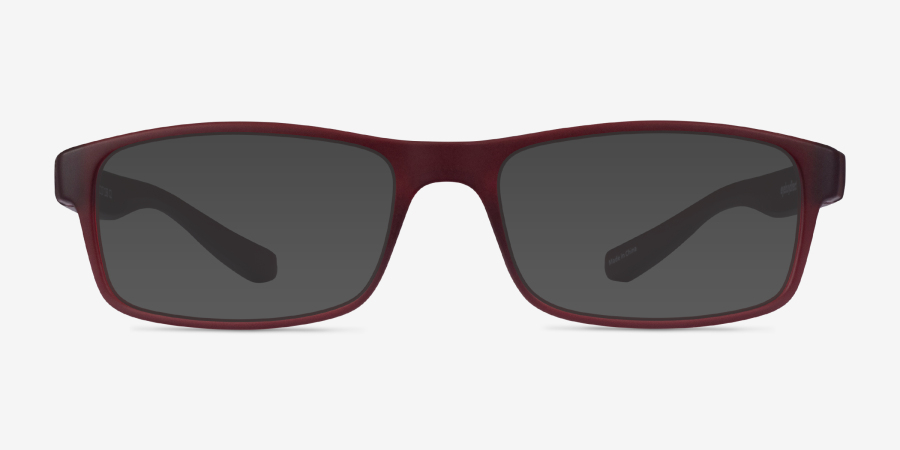 Over Rectangle Dark Red Glasses for Women | Eyebuydirect