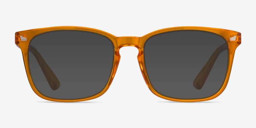 Hope Rectangle Clear Orange Full Rim Eyeglasses | Eyebuydirect