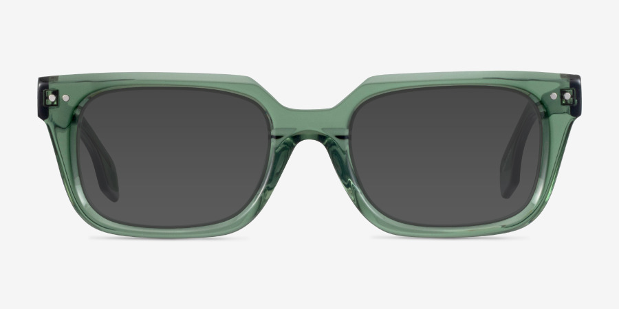 Kit Rectangle Clear Green Glasses for Men | Eyebuydirect