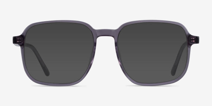 Ozone Square Clear Gray Glasses for Men | Eyebuydirect