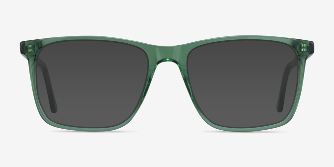 Francisco Rectangle Clear Green Glasses for Men | Eyebuydirect