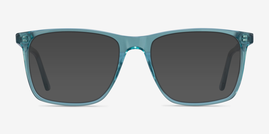 Francisco Rectangle Clear Blue Glasses for Men | Eyebuydirect
