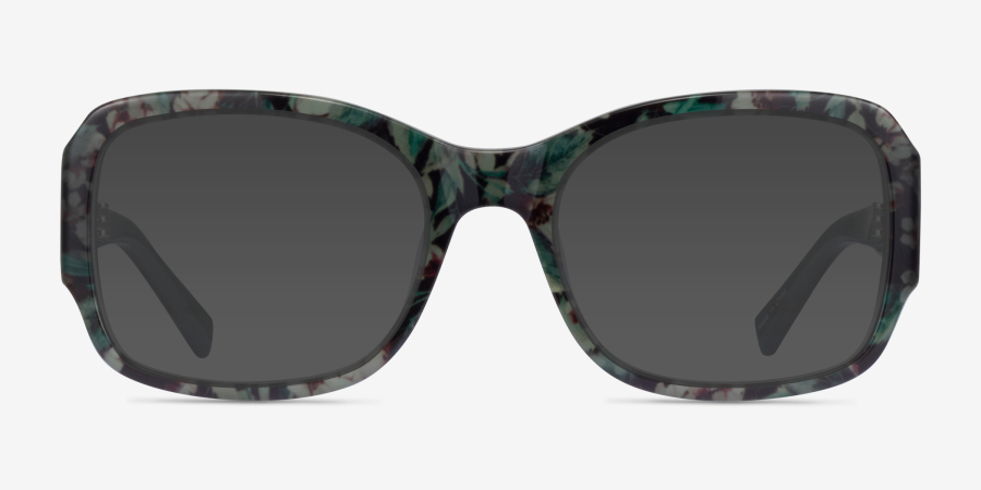 Viola Rectangle Green Floral Glasses for Women | Eyebuydirect